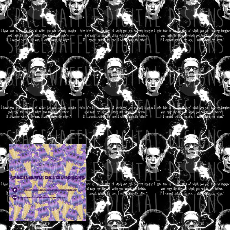Frankenstein Set, Pattern, Scrapbooking, Fabric, Design - Etsy