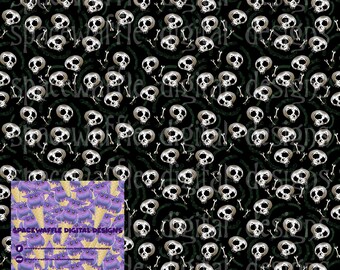 Skulls Alternative Punk Gothic Foral Pink Cute Pink Halloween Seamless ...