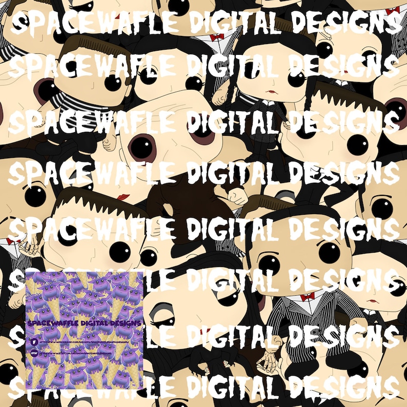 Addams Family Pop Seamless, Pattern, Scrapbooking, Fabric, Design - Etsy