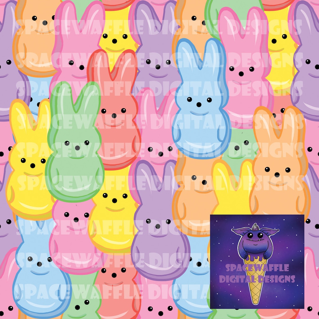Bunny Peeps, Marshmellow,easter, Seamless, Pattern, Scrapbooking ...