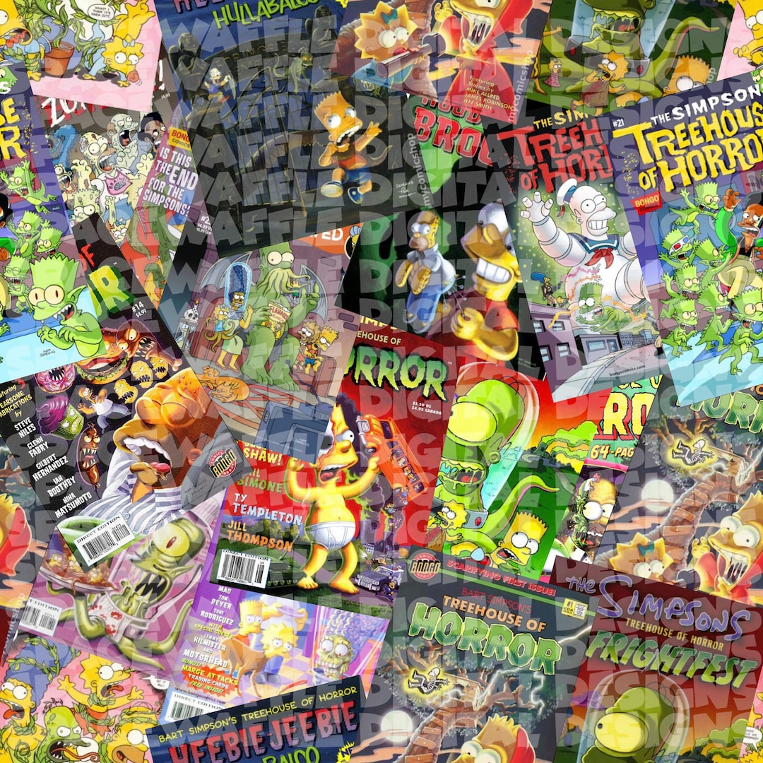 Simpsons Comic Halloween Seamless Pattern, Scrapbooking, Fabric Design ...