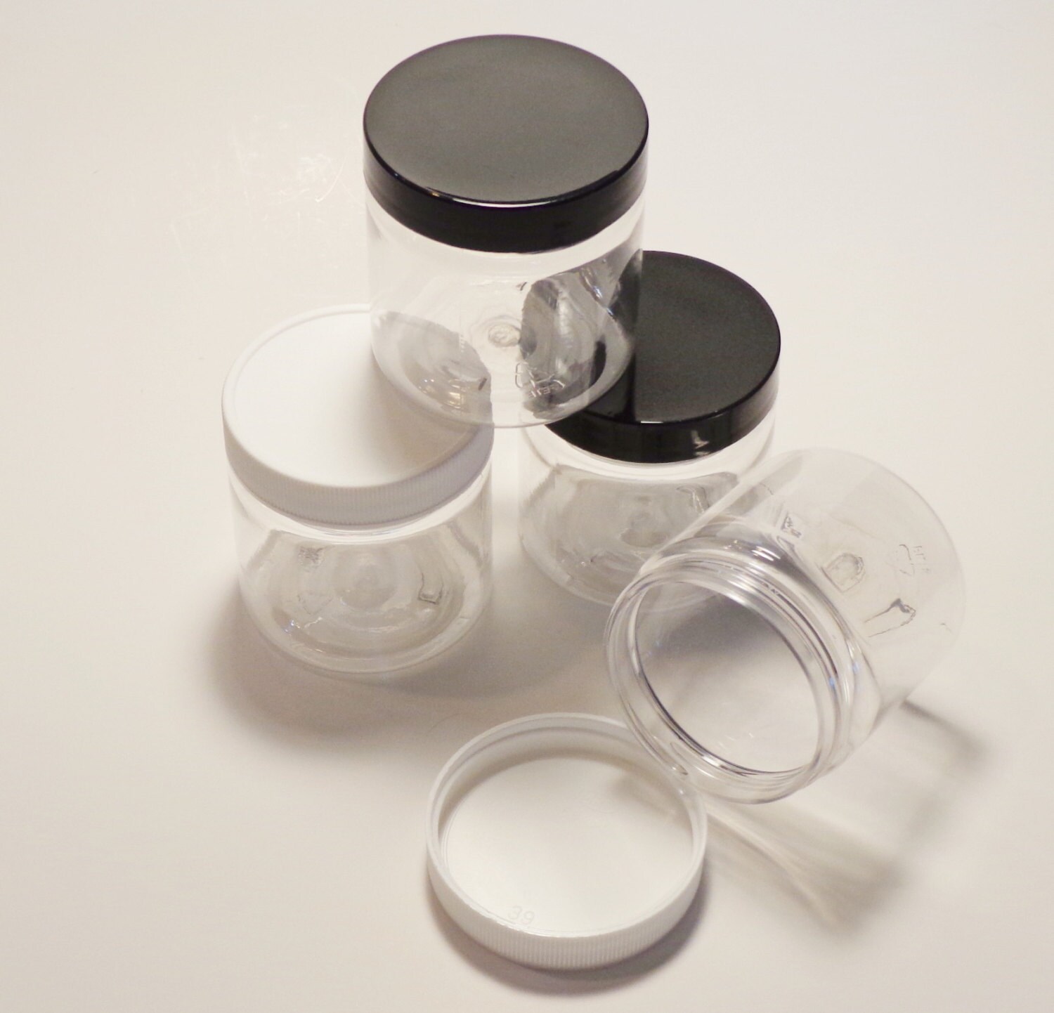 4 Oz. PET Jars SET of 10 clear Choice of Lid Color Empty - Etsy