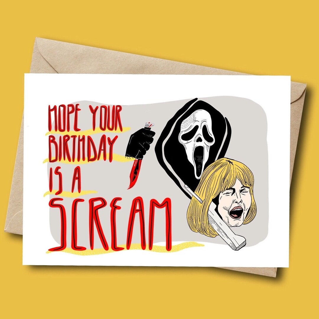 Scream Birthday Card Casey Becker Ghostface - Etsy