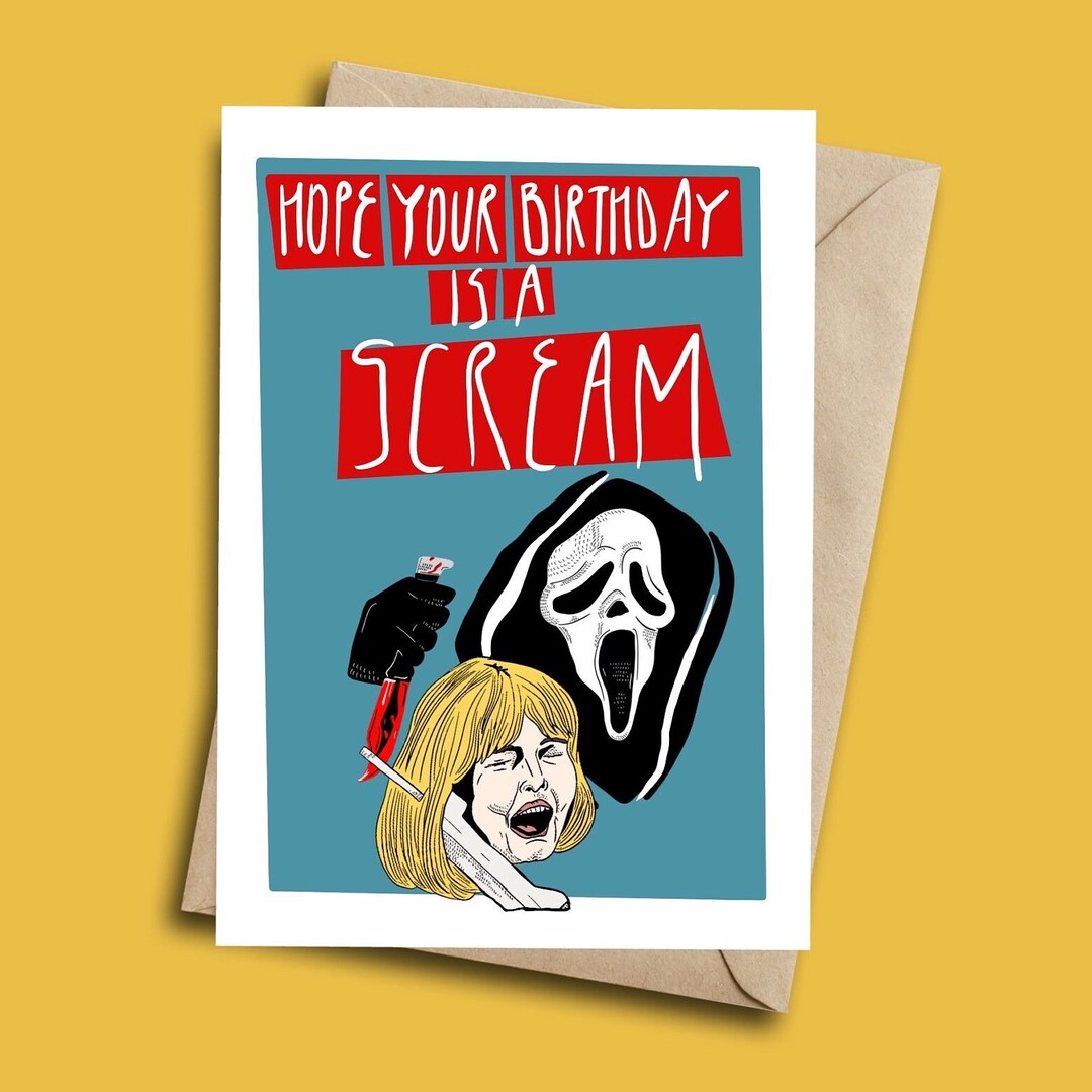 Scream Birthday Card Casey Becker Ghostface - Etsy