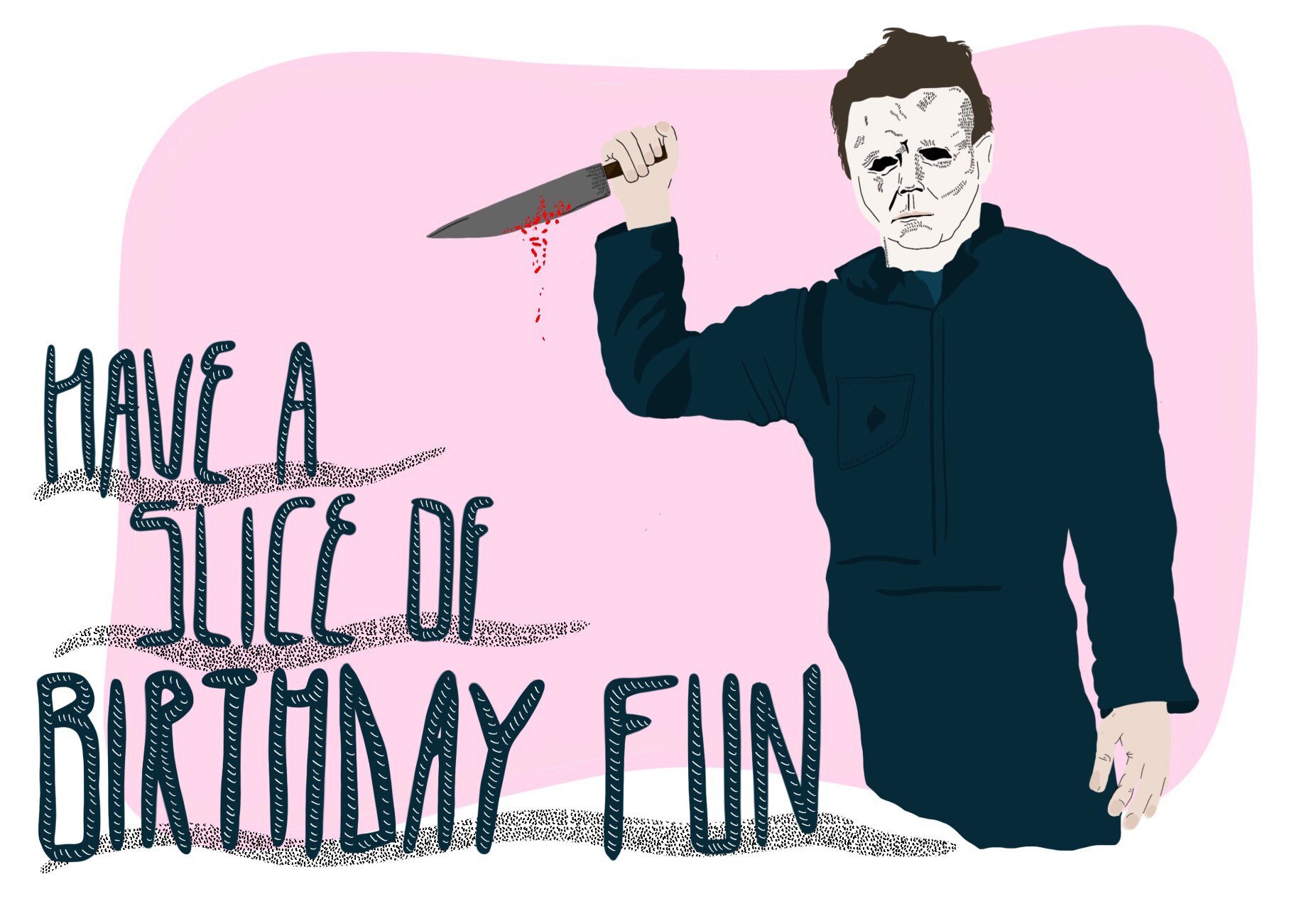 Michael Myers Halloween Birthday Card - Etsy