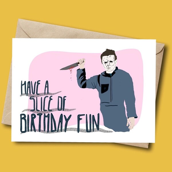 Michael Myers Happy Birthday Card - Etsy