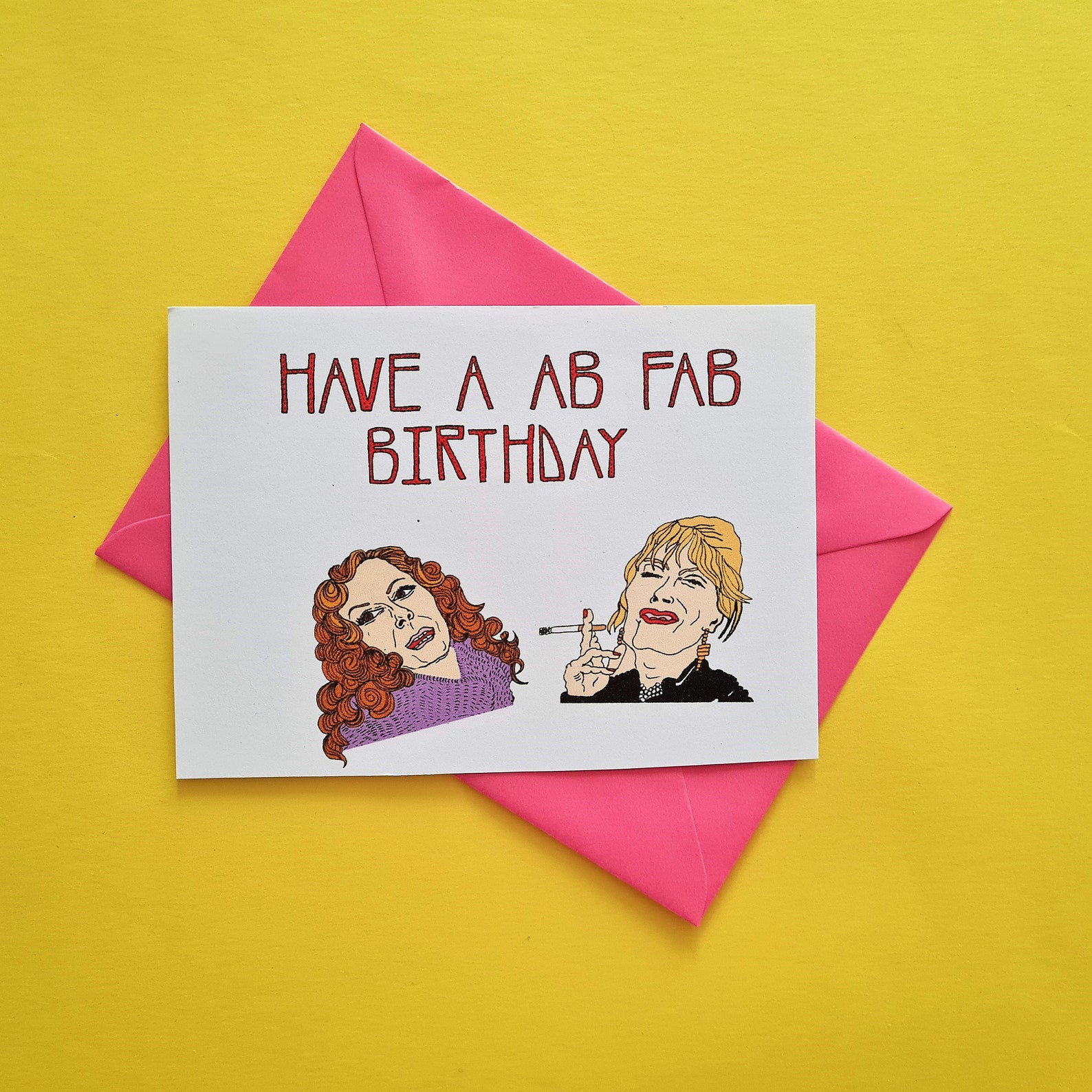 Absolutely fabulous Birthday Day card Ab Fab | Etsy
