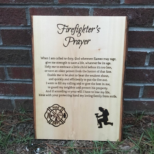 Fireman Prayer Plaque - Etsy