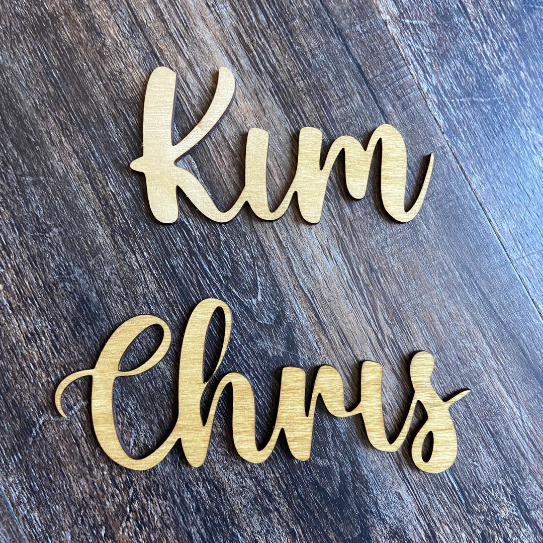 Wooden Name Place Card Holders, Custom Table Place Setting Name ...