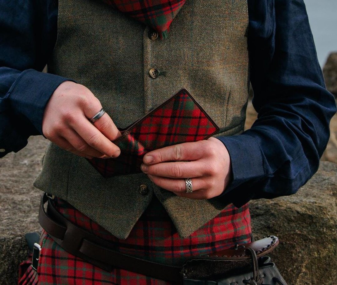 Tartan & Leather Wallet - Etsy UK