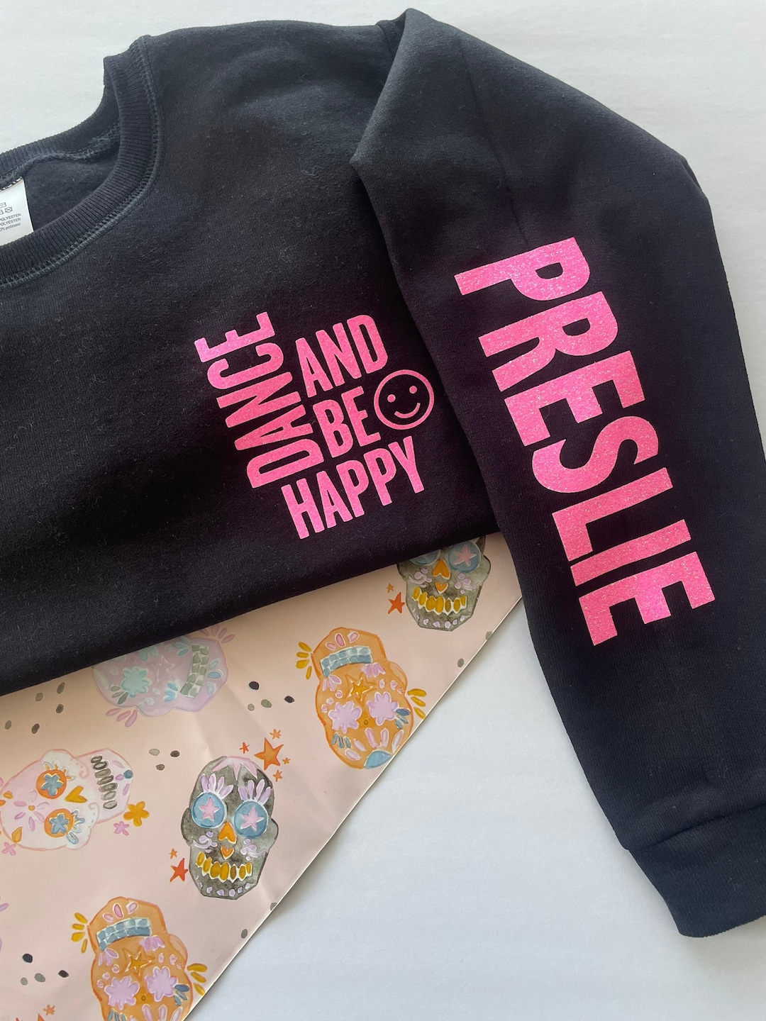 Girls Custom Dance Sweatshirt, Dance & Be Happy Girls Sweatshirt,girls ...