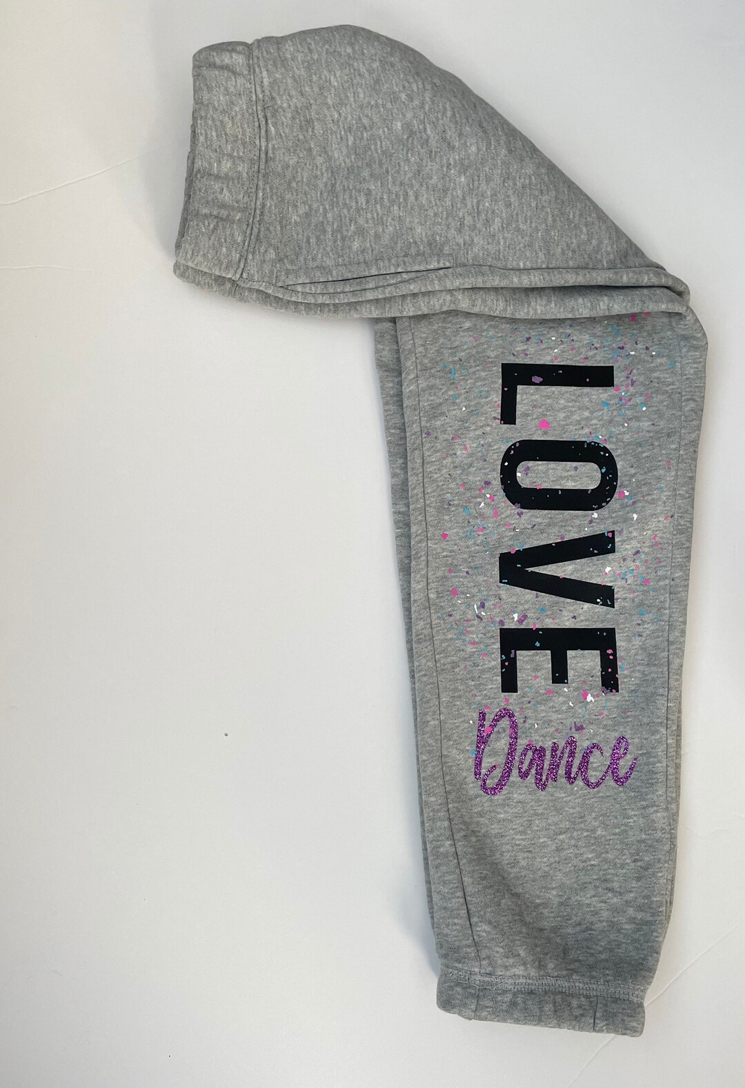 Love Dance Confetti Sweatpants, Girls Custom Glitter Sweatpants ...
