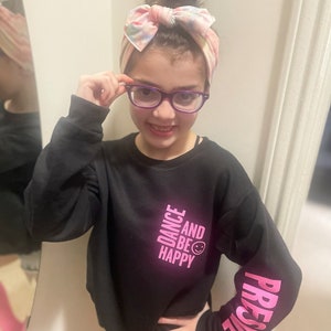Girls Custom Dance Sweatshirt, Dance & Be Happy Girls Sweatshirt,girls ...