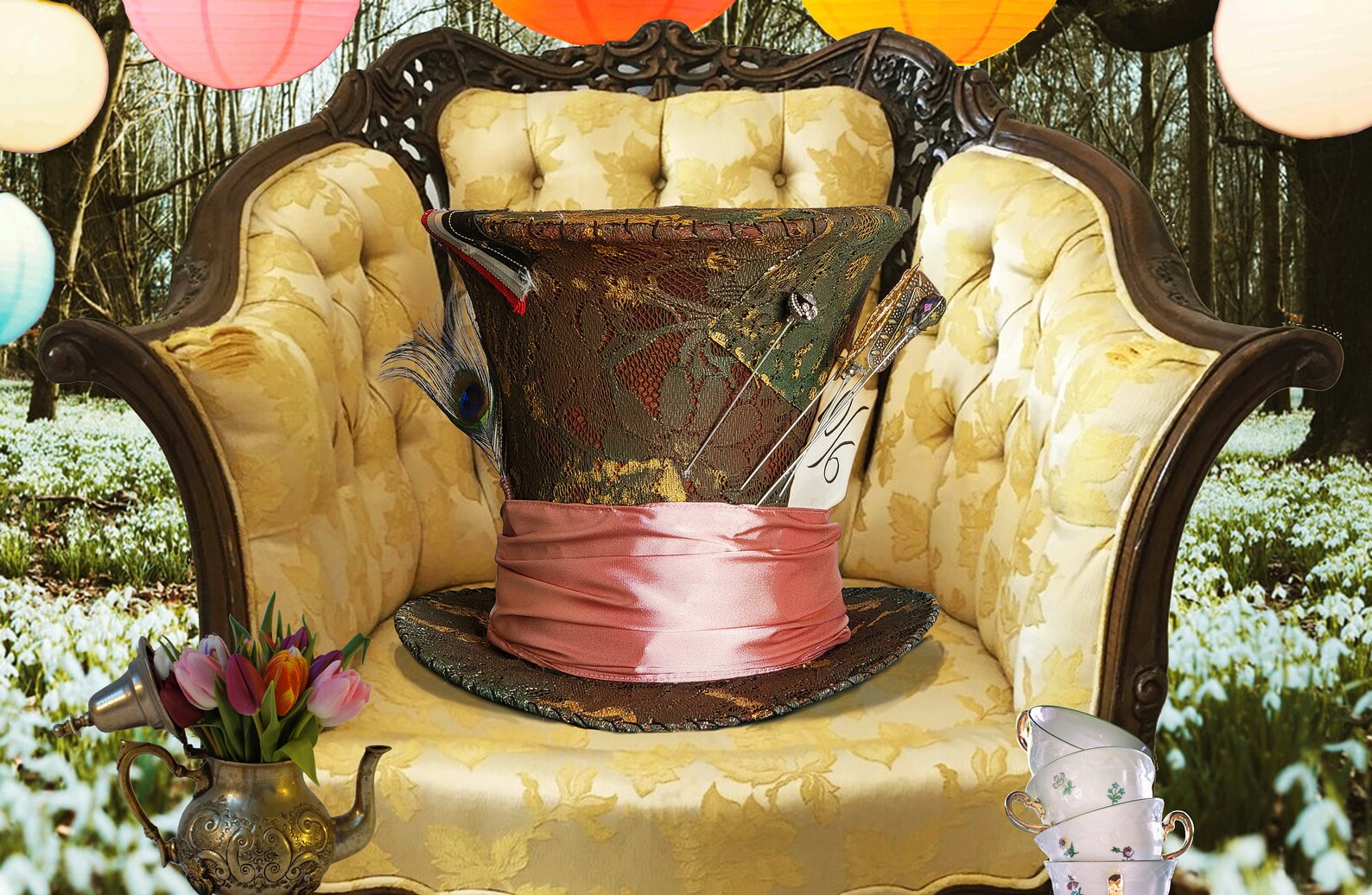 Mad Hatter Top Hat Replica Tim Burton's Alice in | Etsy