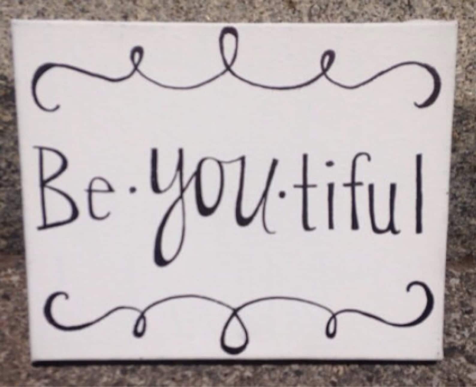 Inspirational Canvas Quote | Beyoutiful Sign | Handmade Sign on Canvas ...