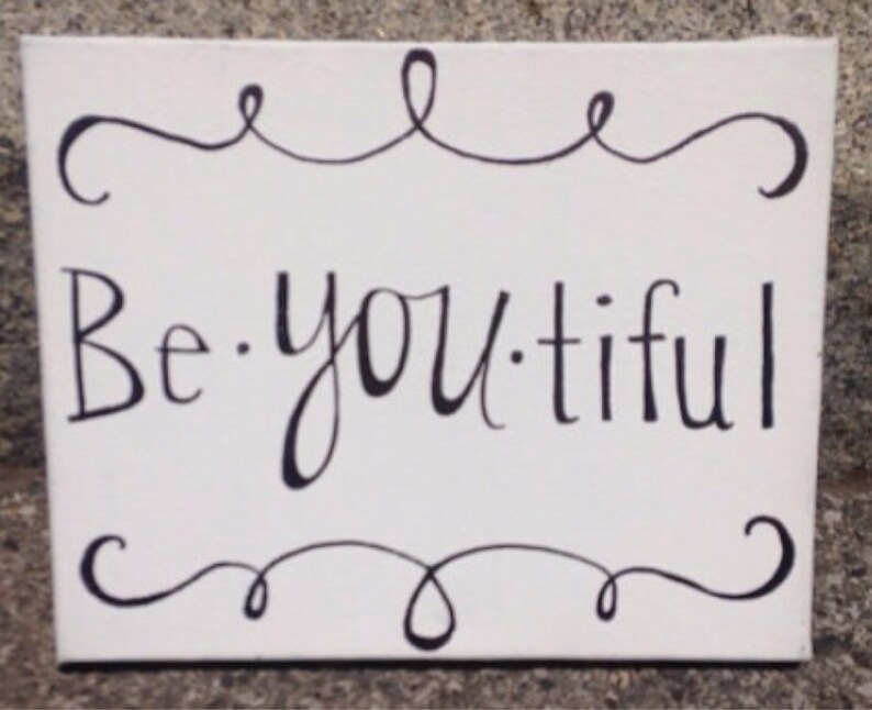 Inspirational Canvas Quote | Beyoutiful Sign | Handmade Sign on Canvas ...