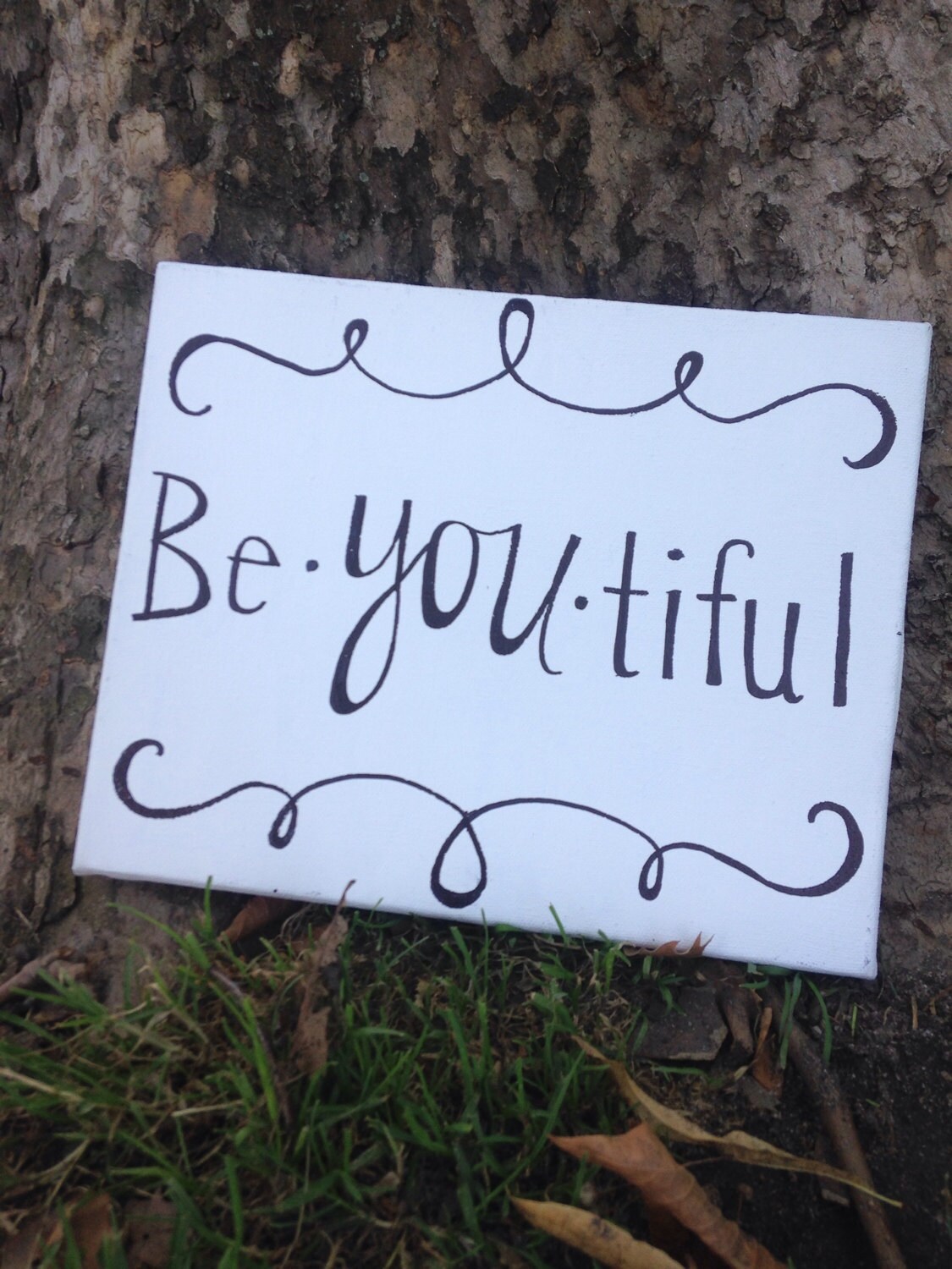 Inspirational Canvas Quote Beyoutiful Sign Handmade Sign on Canvas Wall ...