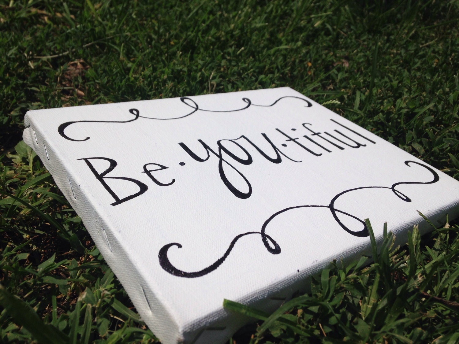 Inspirational Canvas Quote Beyoutiful Sign Handmade Sign on Canvas Wall ...
