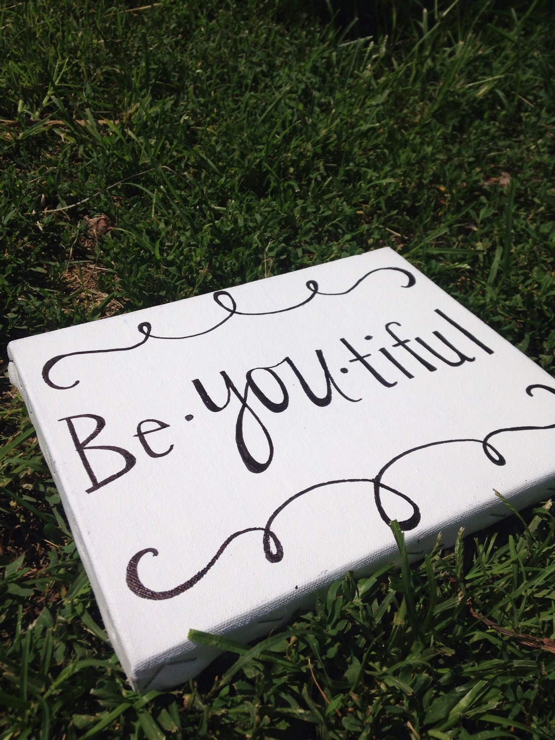 Inspirational Canvas Quote Beyoutiful Sign Handmade Sign on Canvas Wall ...