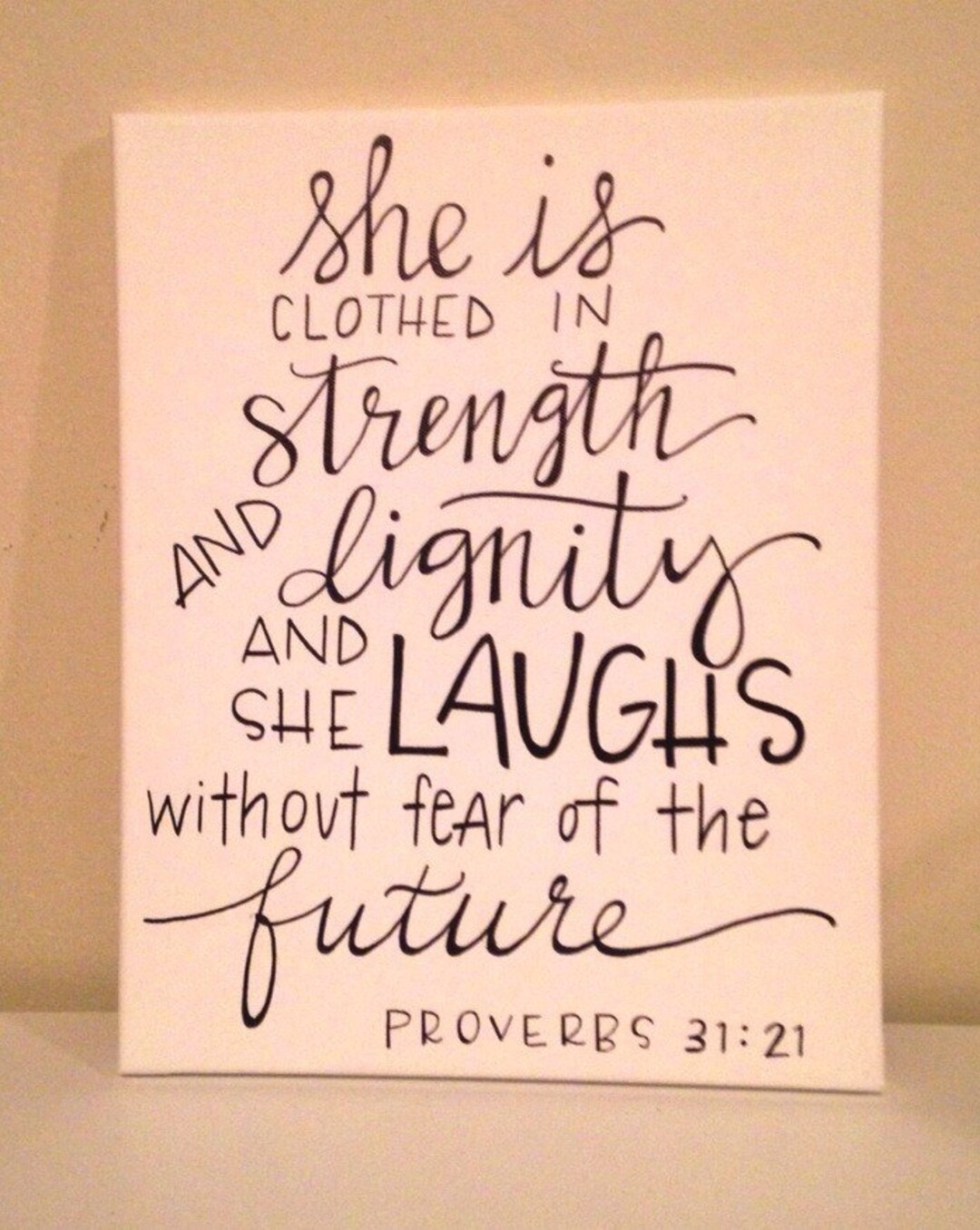 Inspirational Canvas Quote Proverbs | Biblical Wall Art Sign | Print ...