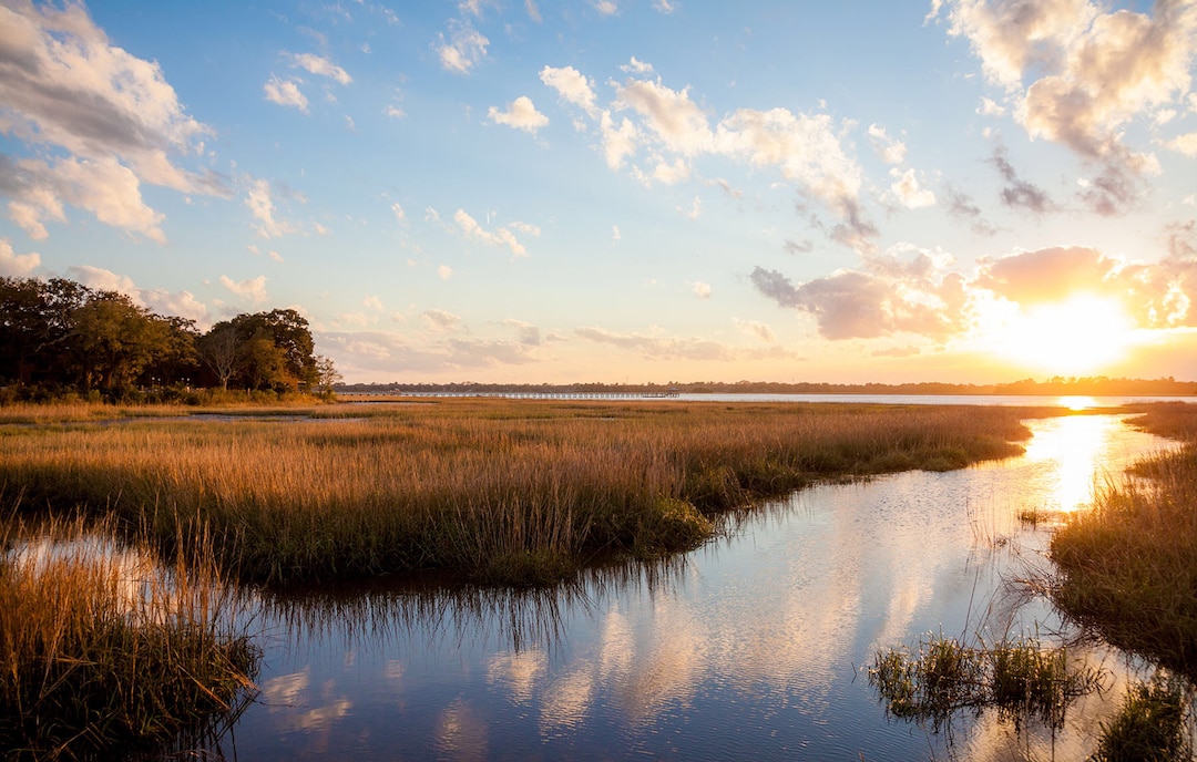 Sunset Reflected in the Marsh - Etsy