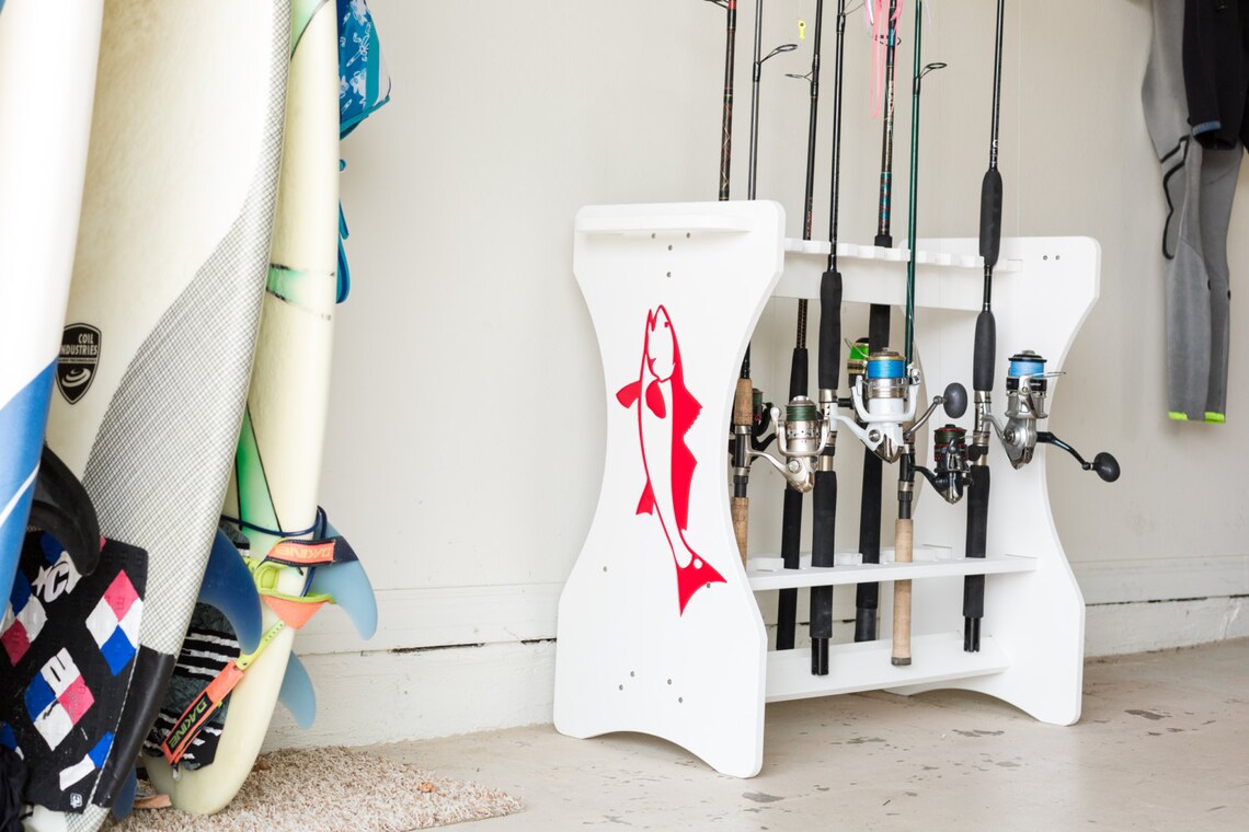 Redfish Engraved Fishing Rod Rack - Etsy