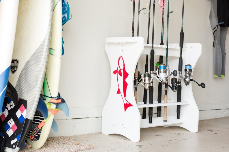 Redfish Engraved Fishing Rod Rack - Etsy