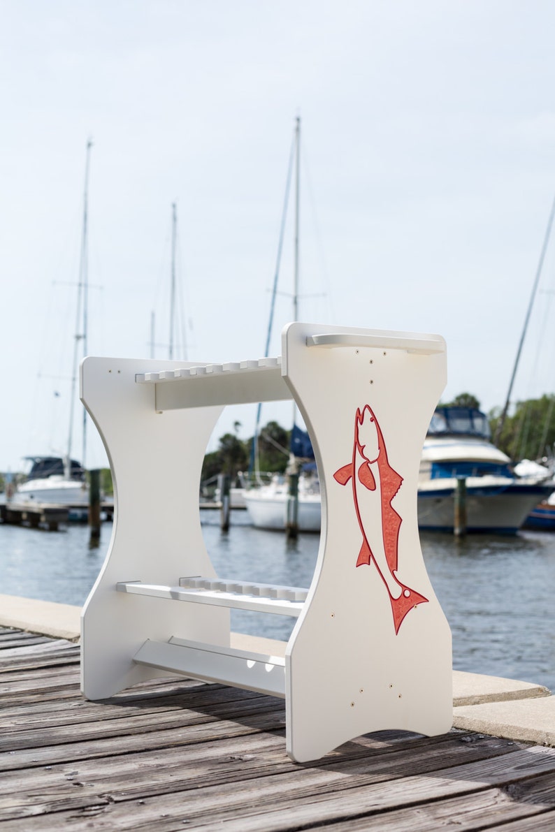 Redfish Engraved Fishing Rod Rack - Etsy