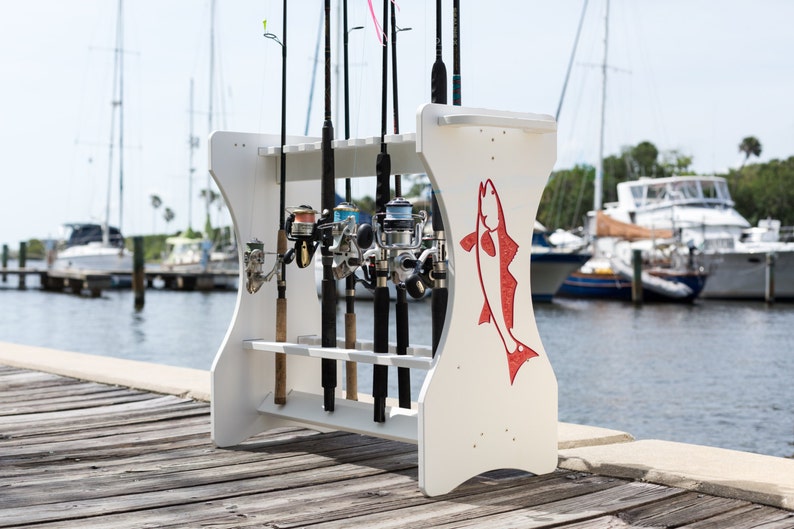Redfish Engraved Fishing Rod Rack - Etsy