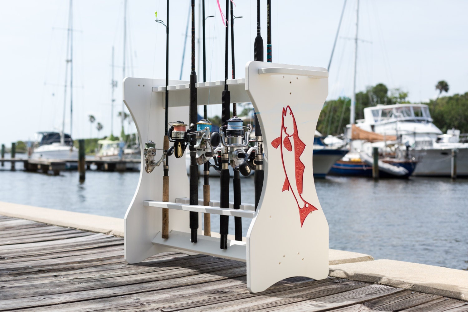 Redfish Engraved Fishing Rod Rack - Etsy