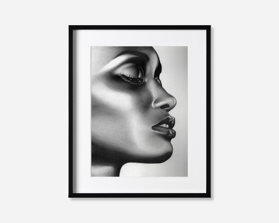 Beautiful, Curious Woman, Wall Art, Digital Print, Eye, Portrait, Black ...