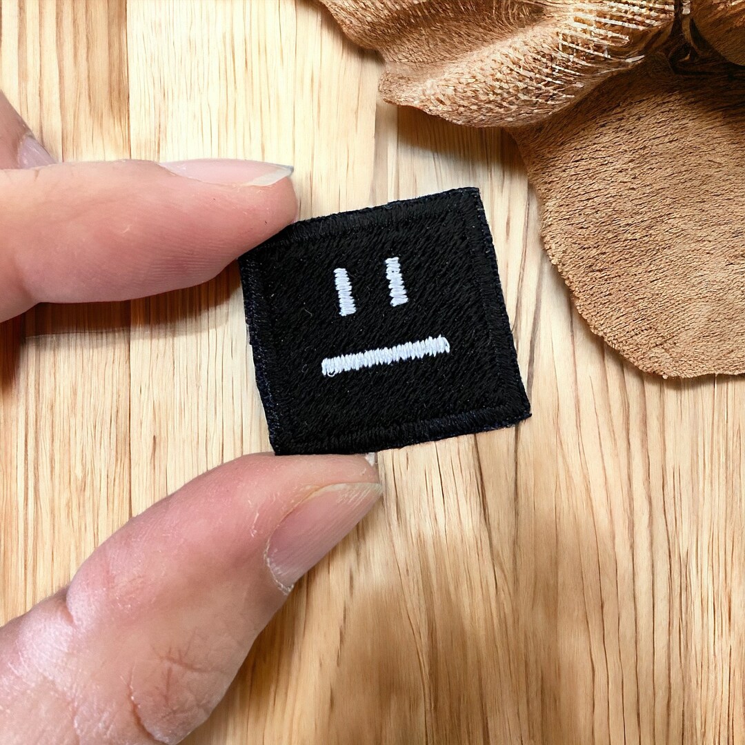Seriously Emoji | Goth Emoji Embroidered Iron/sew on Patch - Etsy