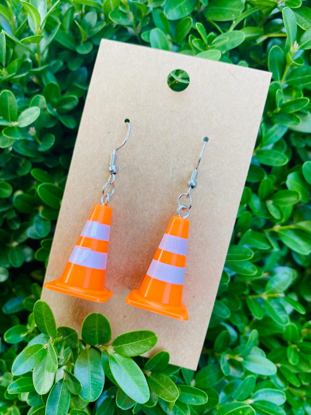 Unique Traffic Cone Safety Design Earring Keychain - Fun Gift for a ...