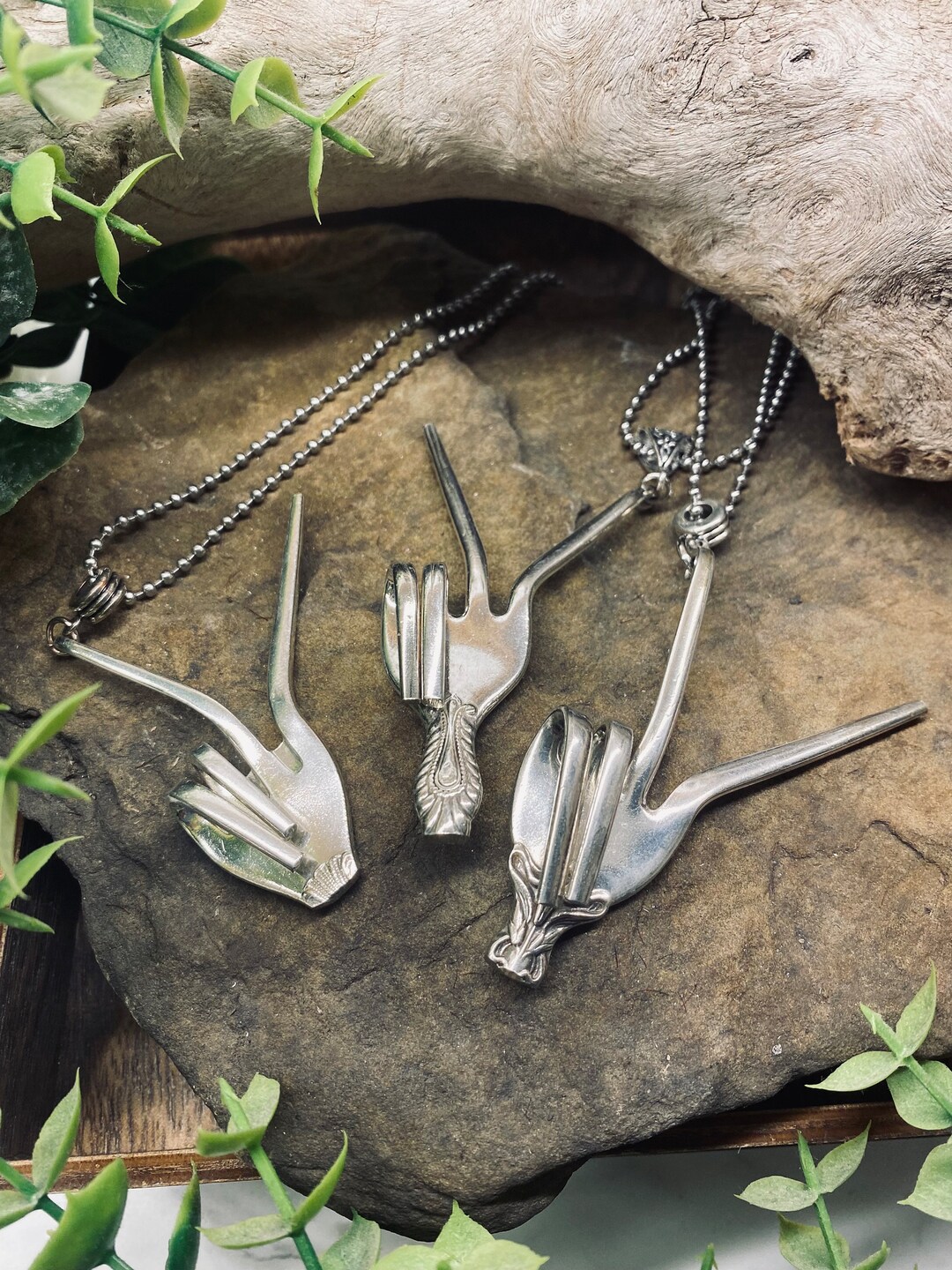 Peace Sign Pendant Necklace, Fork Necklace, Upcycled Jewelry, Handmade ...