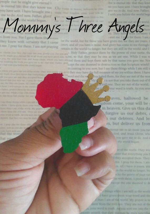 Panafrican Africa With Gold Crown Shape Pin/ Red Black and | Etsy