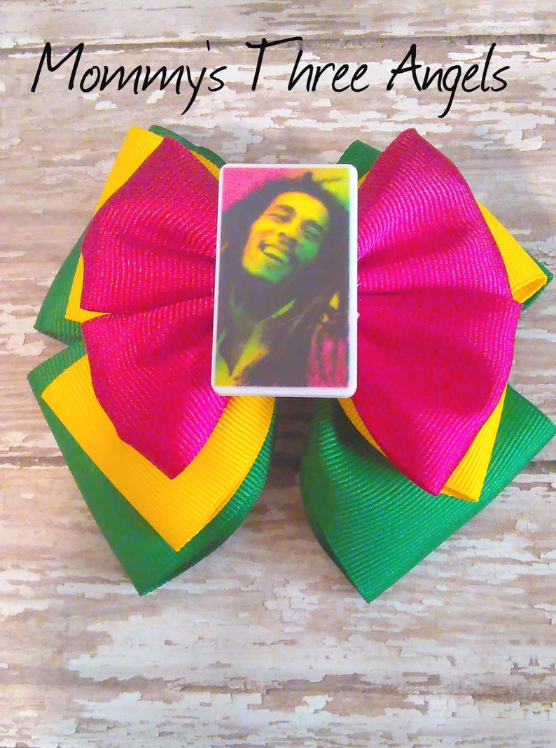 Rasta Colors Inspired Triple Stack Hair Bow/ Red Yellow and | Etsy
