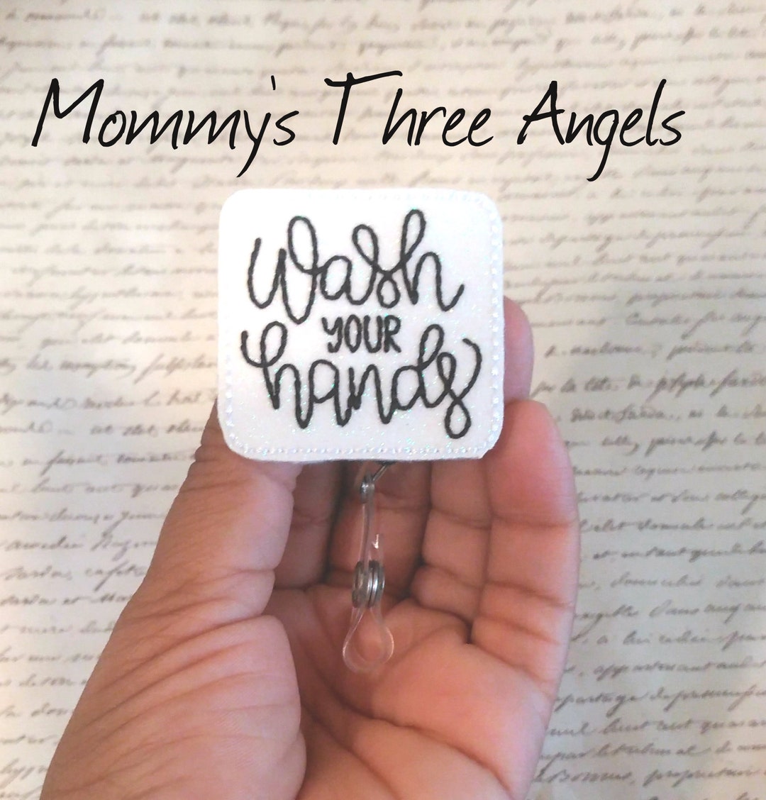 Wash Your Hands Retractable Badge Reel/hand Washing Clean Hands Medical ...