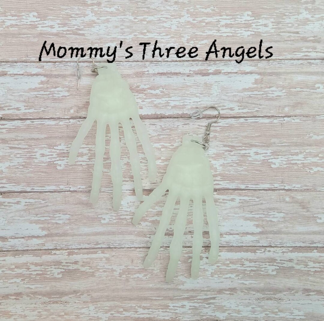 Glow in the Dark Skeleton Hand Earrings/halloween Skeleton Earrings ...