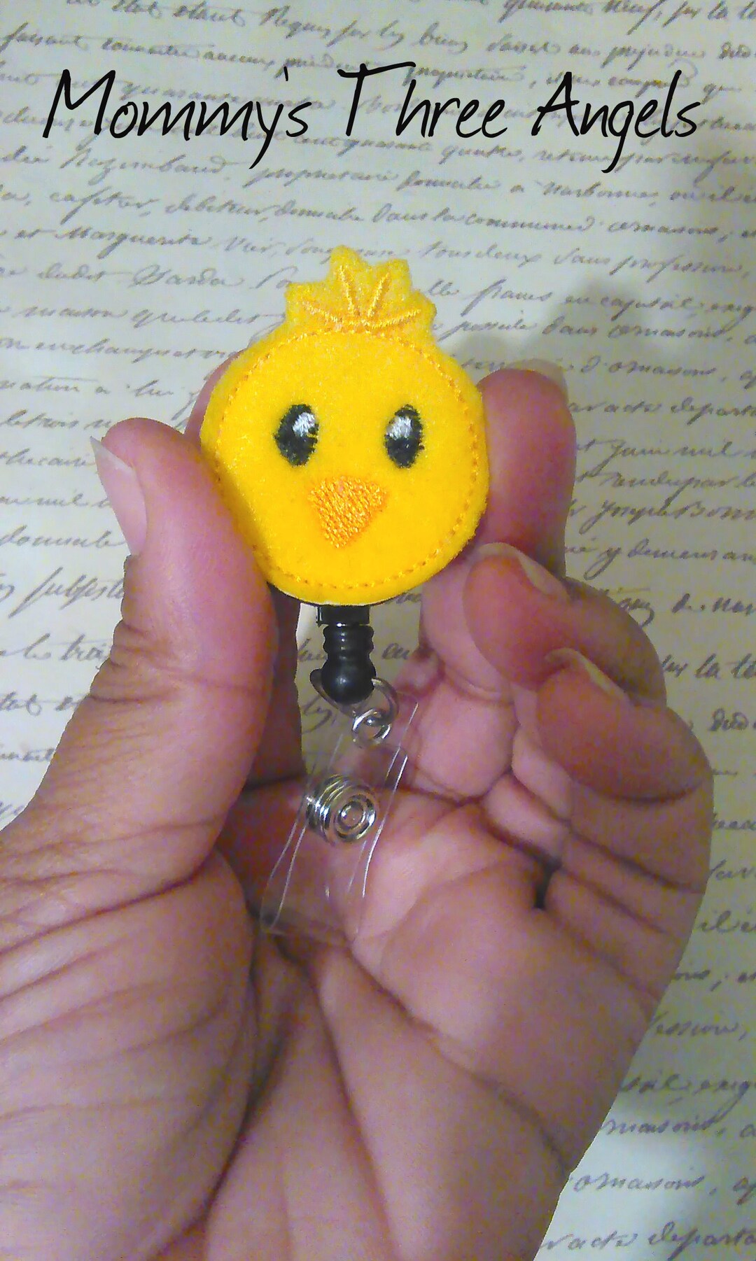 Baby Chick Face Retractable Badge Reel/easter Chick Name Badge Holder ...