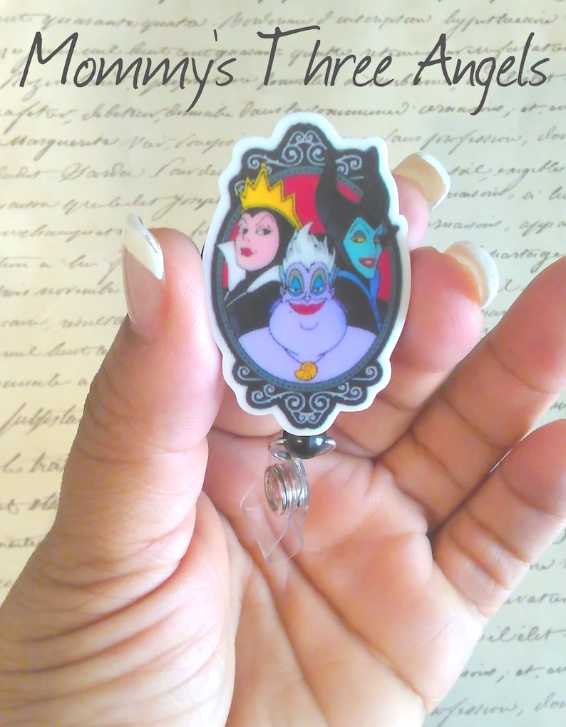 Lady Villians Retractable Badge Reel/movie Villians Name Badge - Etsy