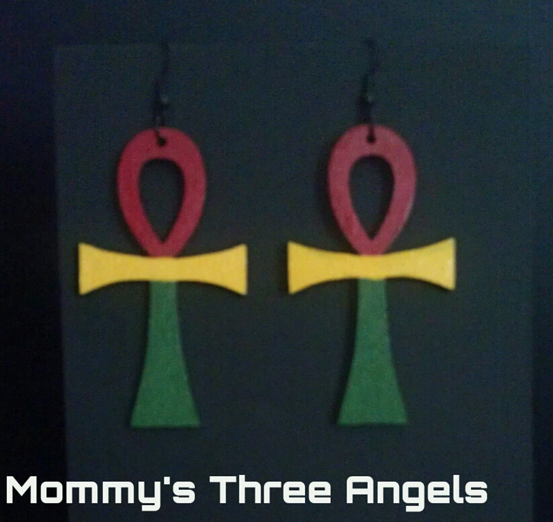 Small Rasta Ankh Earrings MADE TO ORDER - Etsy