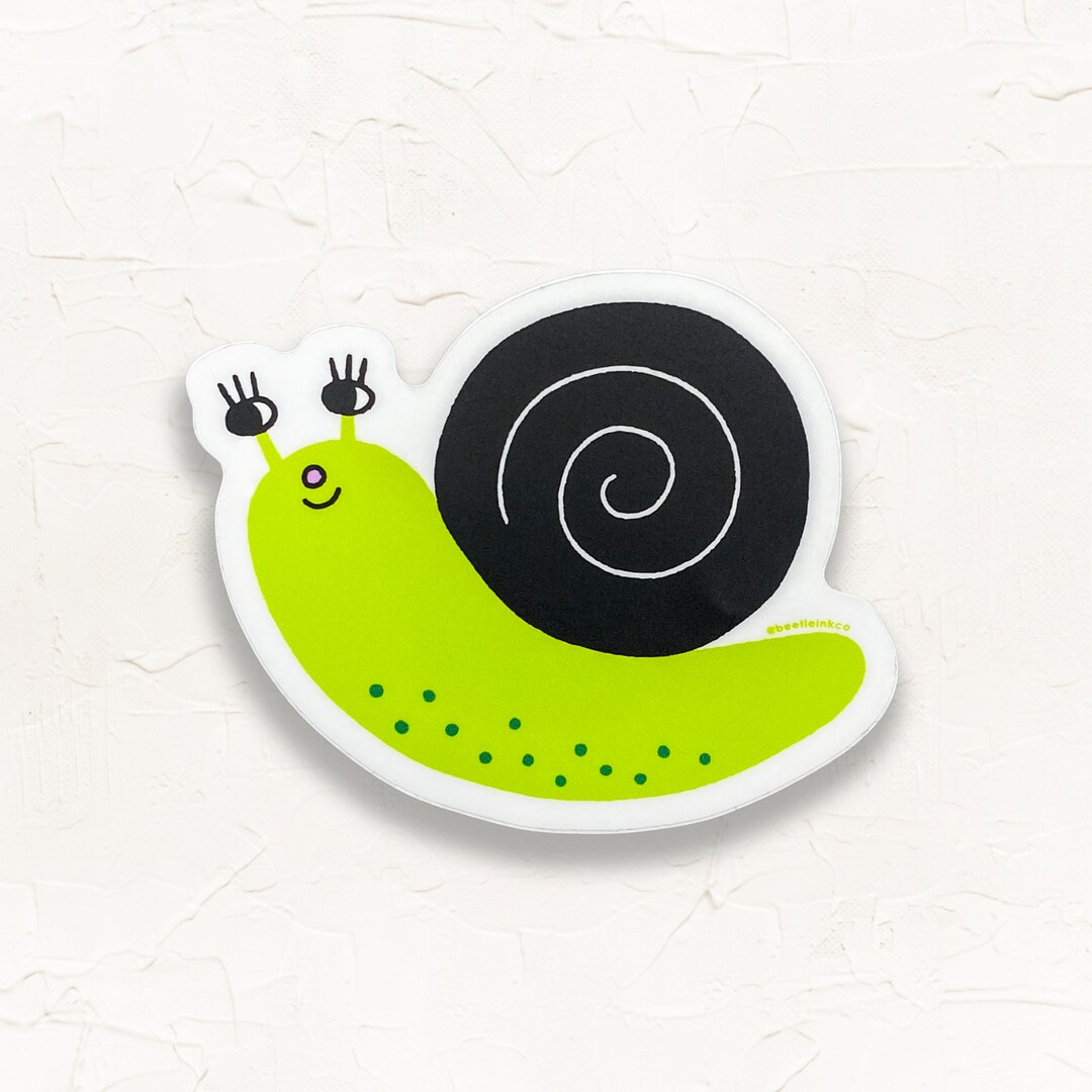 Snail Vinyl Sticker - Hand Drawn Die Cut Sticker - Illustrated Bug ...