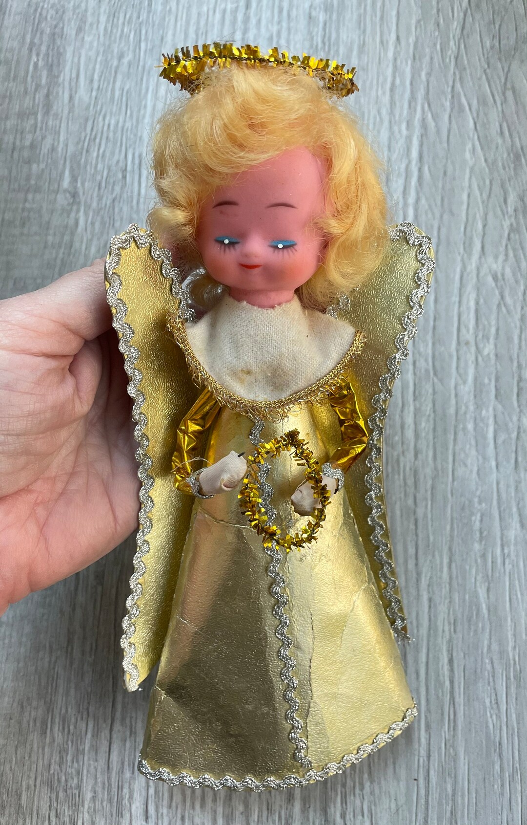 As is Vintage Angel Table Decoration, Mid Century Angel Tree Topper ...