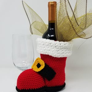 Ho Ho Merlot Bottle Boot Crochet Pattern, Printable Pdf - Etsy
