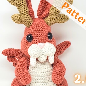 Wolpertinger Rabbit Amigurumi Crochet Pattern 2.0, Monroe, Printable ...