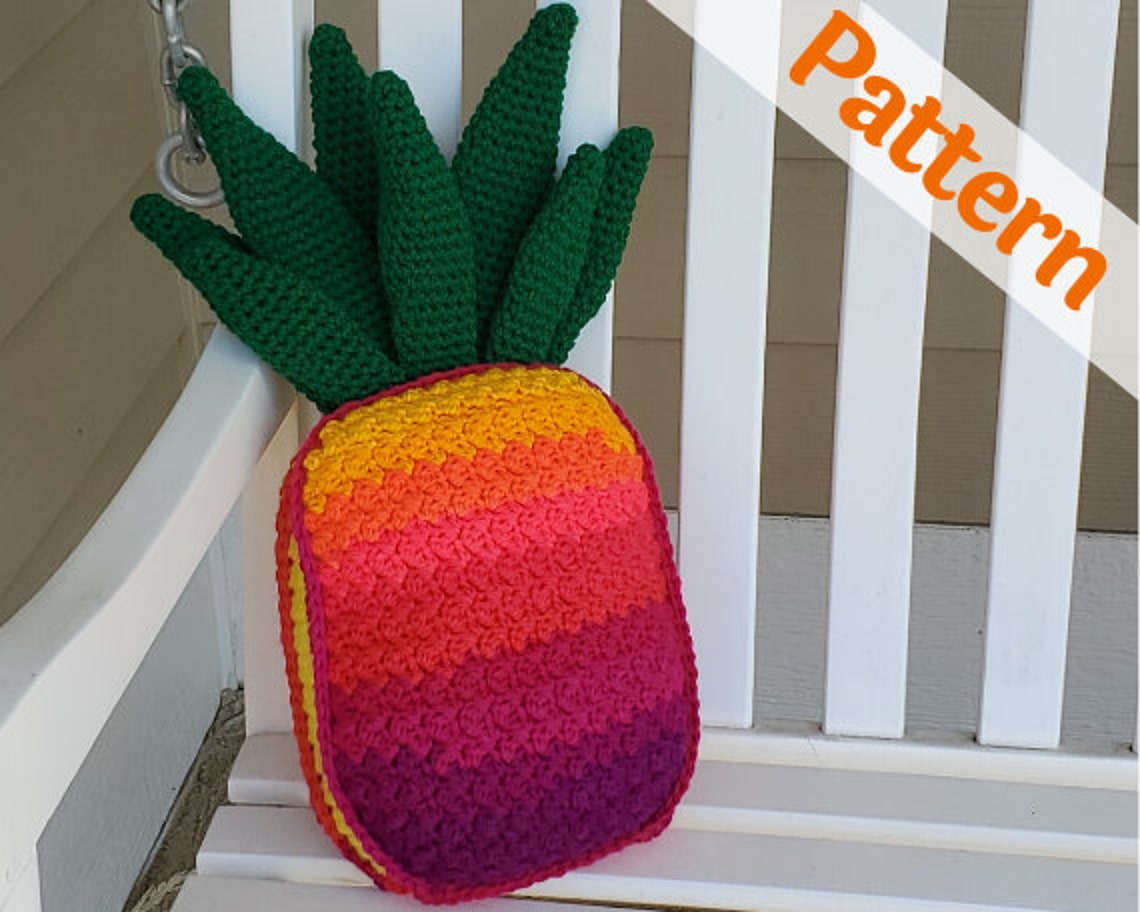 Pineapple Cushion Crochet Pattern, Rainbow Pineapple Pillow Design - Etsy