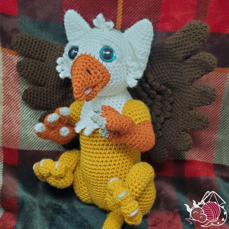 Newborn Gryphon Crochet Pattern Scout the Baby Gryphon 2.0 - Etsy
