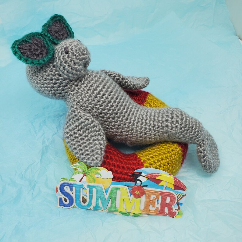 Manatee Amigurumi Pattern in Pool Floaty, Printable Crochet .pdf - Etsy