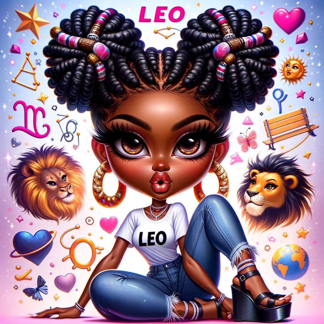 Zodiac Sign Art Print, Loc'd Lady Art, Afro Girl With Locs Picture ...