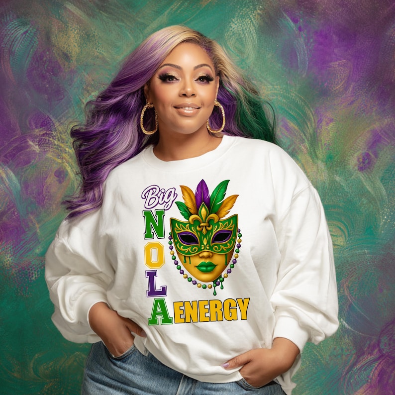 Mardi Gras PNG Black Girl Shirt Design Mardi Gras Mask Nola Energy ...